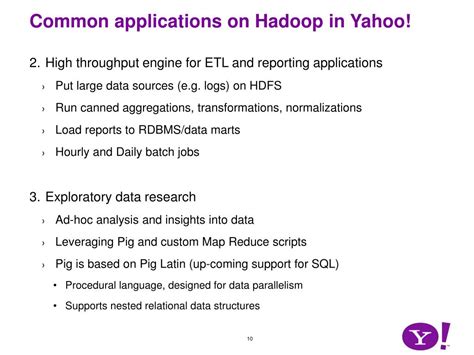 Ppt Large Scale Applications On Hadoop In Yahoo Powerpoint