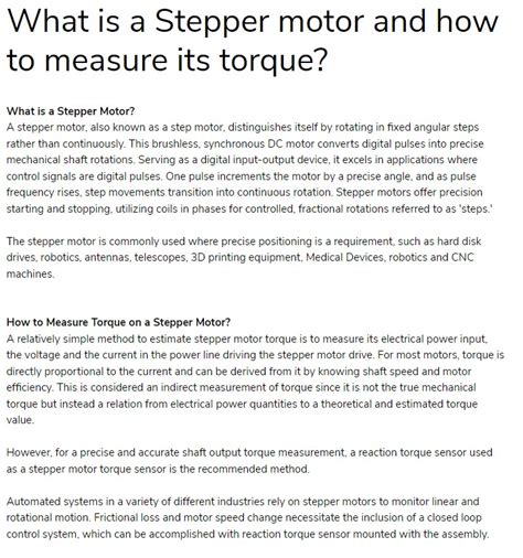 Stepper Motor Torque Measurement