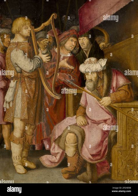David Playing His Harp For Saul Found In The Collection Of The Royal