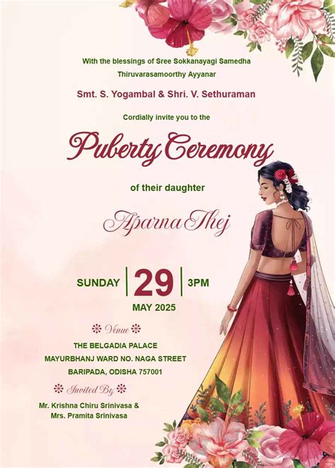 Free Puberty Function Invitation I Love Invite Free Invitation Cards Maker