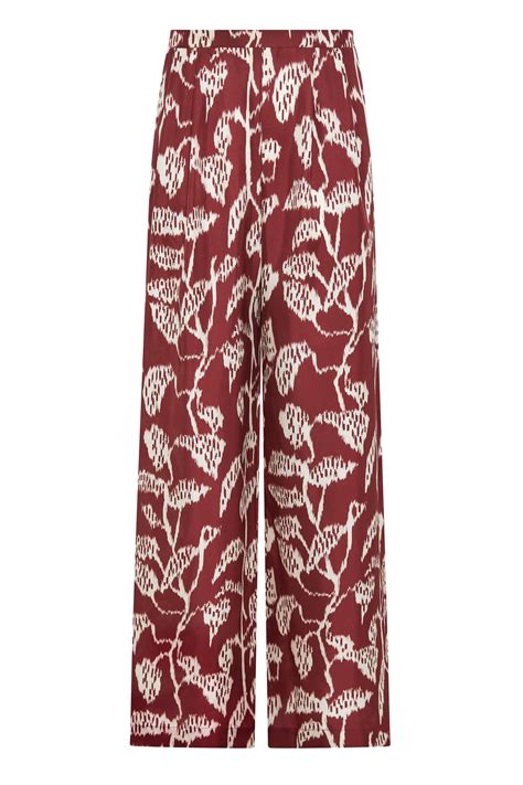 Isola Trouser Burgundy Vine Silk Twill In 2024 Silk Twill Shopping