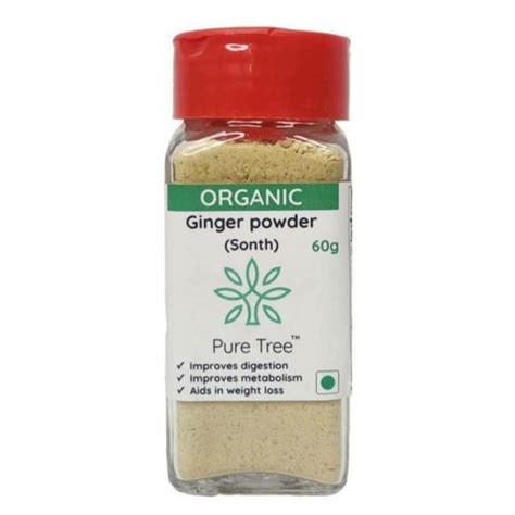 Pure Tree Organic Dry Ginger Powder 60 Gm Adrak Powder Certified