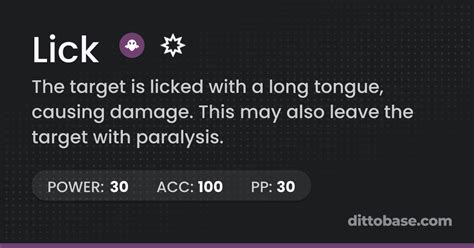 Lick Pokémon Move Dittobase