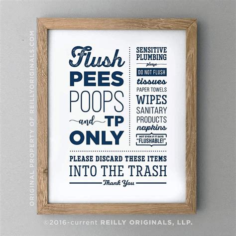 Cute Bathroom Sign Decor Do Not Flush Septic System Sensitive