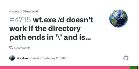 Wtexe D Doesnt Work If The Directory Path Ends In And Is Quoted · Issue 4715 · Microsoft