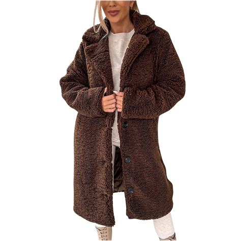Hfyihgf Womens Trendy Winter Coat Faux Fur Fuzzy Fleece Sherpa Jacket