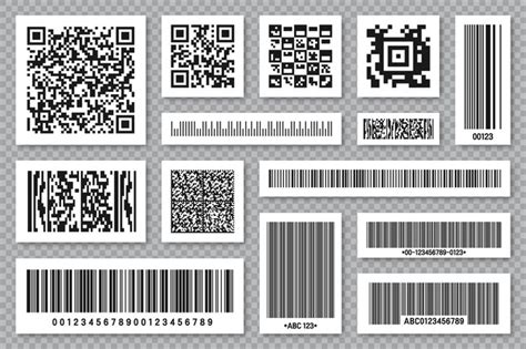 Premium Vector Set Of Product Barcodes And Qr Codes Identification Tracking Code Serial Number