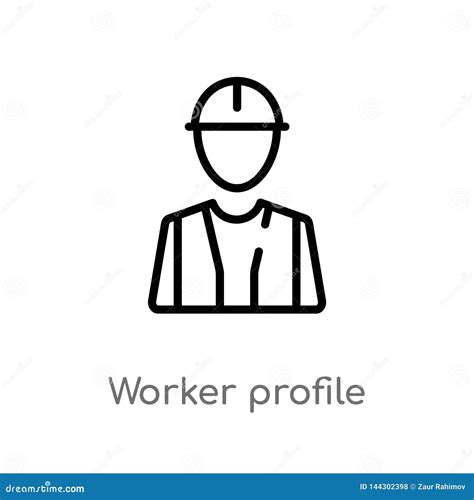 outline worker profile vector icon isolated black simple line element