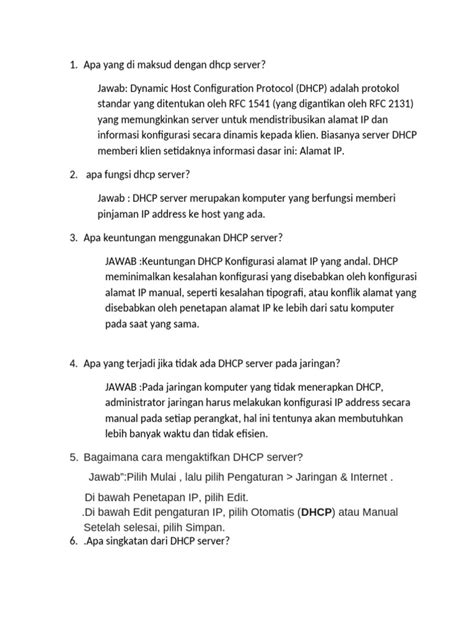 Apa Yang Di Maksud Dengan Dhcp Server Pdf