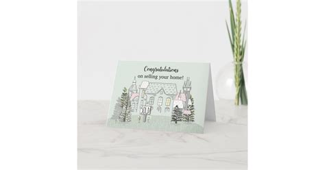 Congratulations On Selling Home Line Drawing Card Zazzle