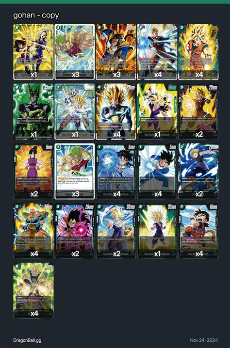 Gohan Copy Dragon Ball Super Card Game Fusion World Deck Dragon Ball Fusion World Tcg