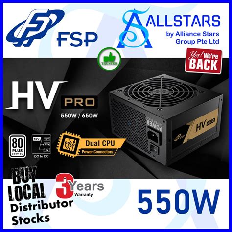 ALLSTARS Bulk Pack No Retail Box FSP W HV PRO Bronze ATX Power Supply FSP AAC