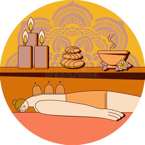 Wellness Cupping Vacuum Back Massage Stock Vector Illustration Of