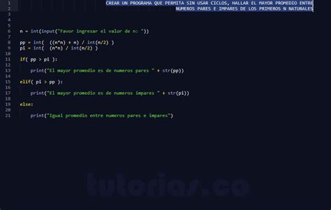 Sentencia If Else Python Mayor Promedio Numeros Pares E Impares