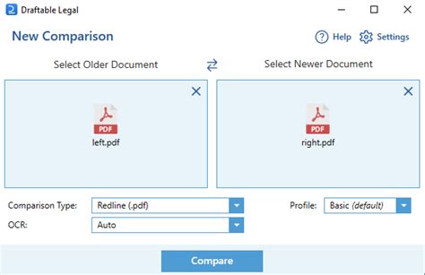 Saving Comparison Outputs Draftable