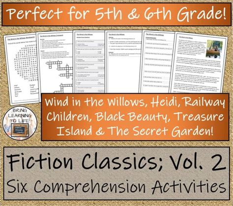 Fiction Classics Volume 2 Reading Comprehension Bundle 5th And 6th Grade