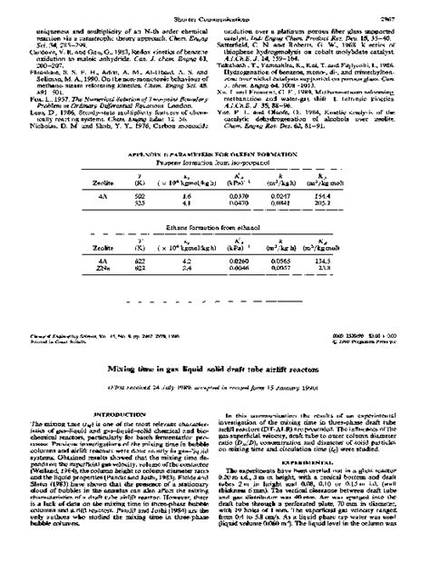 Pdf Mixing Time In Gas—liquid—solid Draft Tube Airlift Reactors