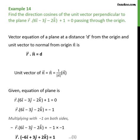Question 4 Find Direction Cosines Of Unit Vector Perpendicular