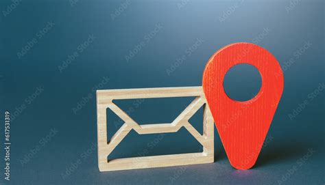 Envelope And Red Geolocation Map Pin Messages And Notifications With A Geographic Context