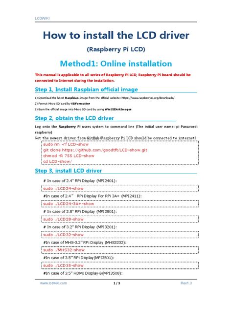How To Install The Lcd Driver V1 3 Download Free Pdf Computer