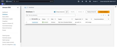 Create Microsoft SQL Server RDS In AWS