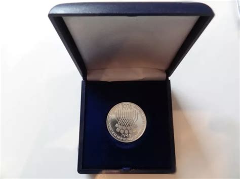 5 DM SILBERMÜNZE BRD 1974 F Mark Gedenkmünze 25 Jahre Grundgesetz