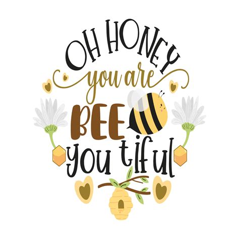 Bee Quotes Illustration Motivational Inspirational Quotes Design With