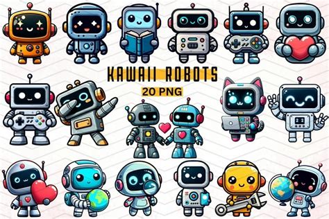 Kawaii Robots Robotics Illustration