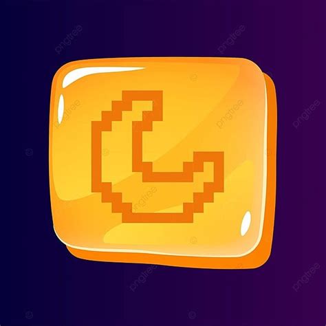 glossy ui button with pixelated icon in night mode vector retro
