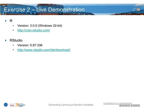 Simulation Generating Continuous Random Variables PPT