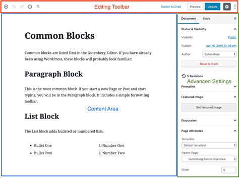 The Gutenberg Interface Uci Sites
