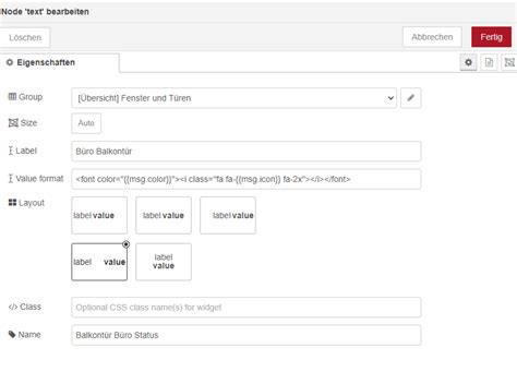 Nodered Dashboard Template