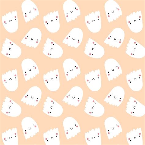 Premium Vector Cute Ghost Pattern Backgound