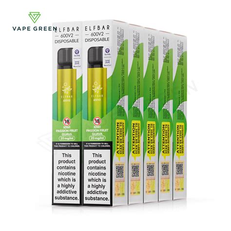 Kiwi Passionfruit Guava Disposable Vape By Elf Bar 600 V2 10 Pack