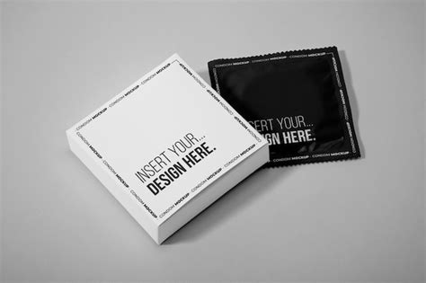 Premium Psd Monochrome Condom In Plastic Packaging