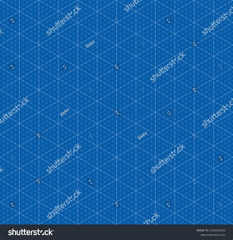 Isometric Grid Blueprint Template Every Five Stock Vector Royalty Free