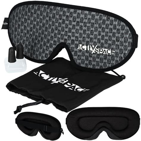 Opaska maska na oczy 3D PREMIUM do spania podróży grey black Opaski