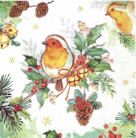 Serwetka Decoupage 25E Ptaki Stroiki Zima 1szt 12854207466 Allegro Pl