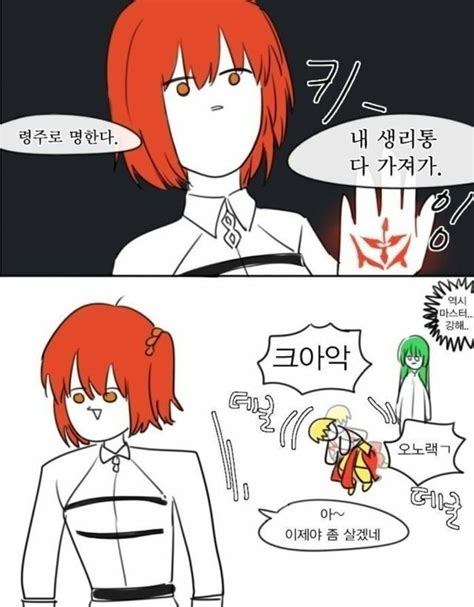 페그오 마스터의 무시무시한 자궁파워 만화 유머 귀여운 그림