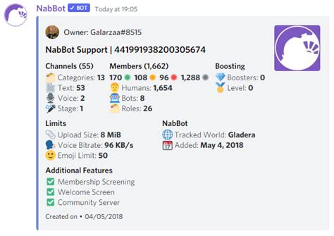 Info Commands Nabbot