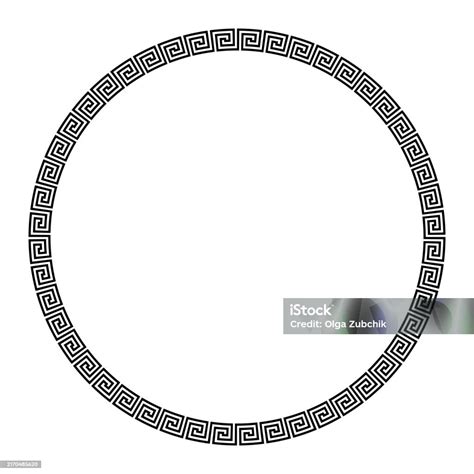 벡터 라운드 흑백 클래식 프레임 테두리 벽지 그리스 사행기 장식입니다 고대 그리스와 고대 로마 제국의 패턴 유럽 국경 순환 고대 그리스 양식에 대한 스톡 벡터 아트 및 기타