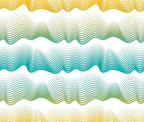 Artistic Vector Seamless Pattern With Stylized Multicolored Wave Stock Vector Illustration Of