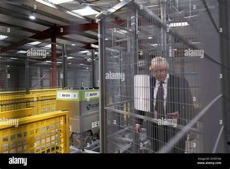 Prime Minister Boris Johnson During A Visit To Tharsus Headquarters In Blyth Northumberland
