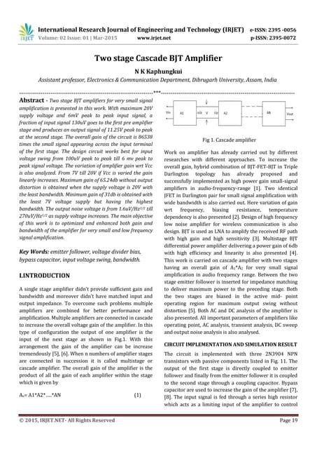 Multistage Amplifiers Analysis And Design Ppt Computer Networking Computing