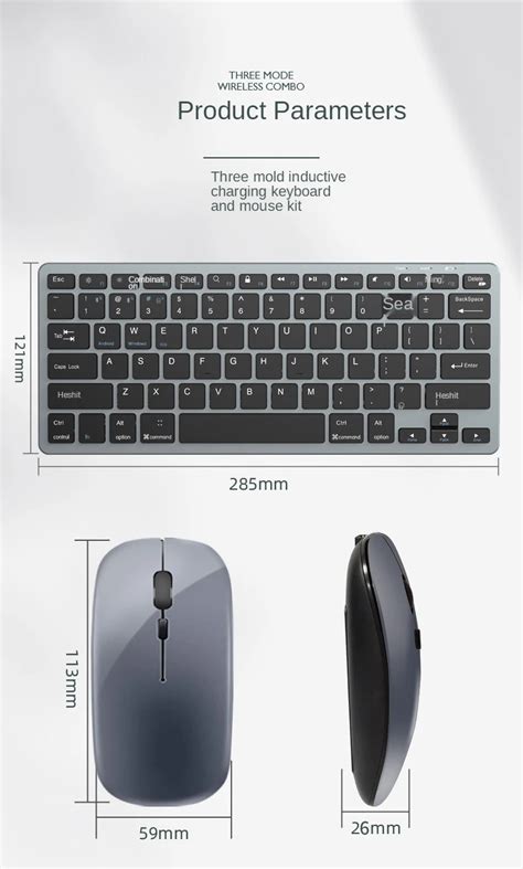 Three Mode Wireless Keyboard And Mouse Combo Bt3 0 Bt5 0 2 4ghz Rechargeable Keyboard Mouse Set