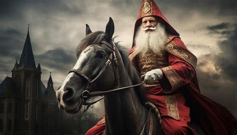 Premium AI Image Sinterklaas Op Zijn Paard In Galop