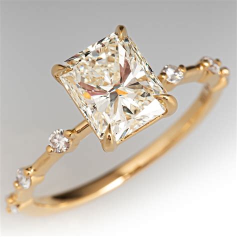 2 Carat Radiant Cut Diamond Ring 18k Yellow Gold 2 01ct K Si2 Gia