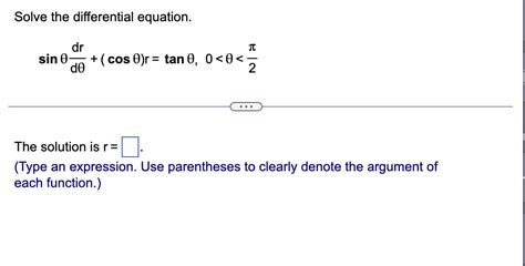 Solved Solve The Differential Equation
