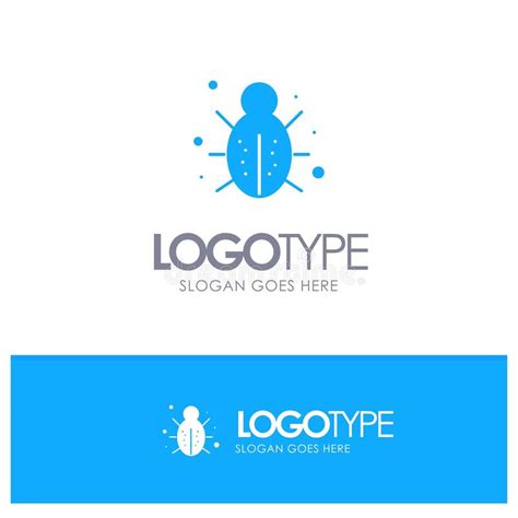 Bug Internet Network Protection Security Blue Solid Logo With Place