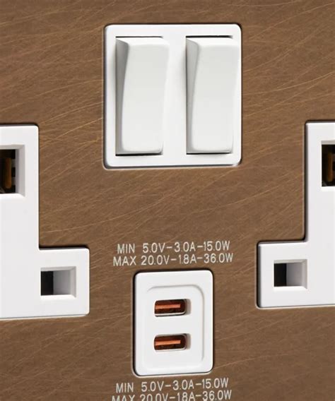 Antique Brass Usb C Double Socket Dowsing And Reynolds